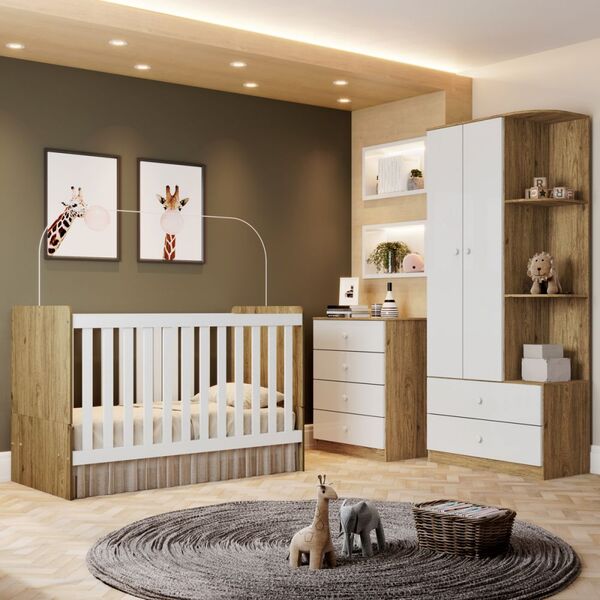 Quarto de bebê moderno: papel de parede, móveis e cortinas - Blog Leroy ...